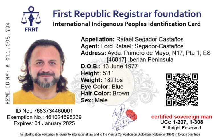 FRRF ID Card – Front – Rafael_web | First Republic Registrar foundation